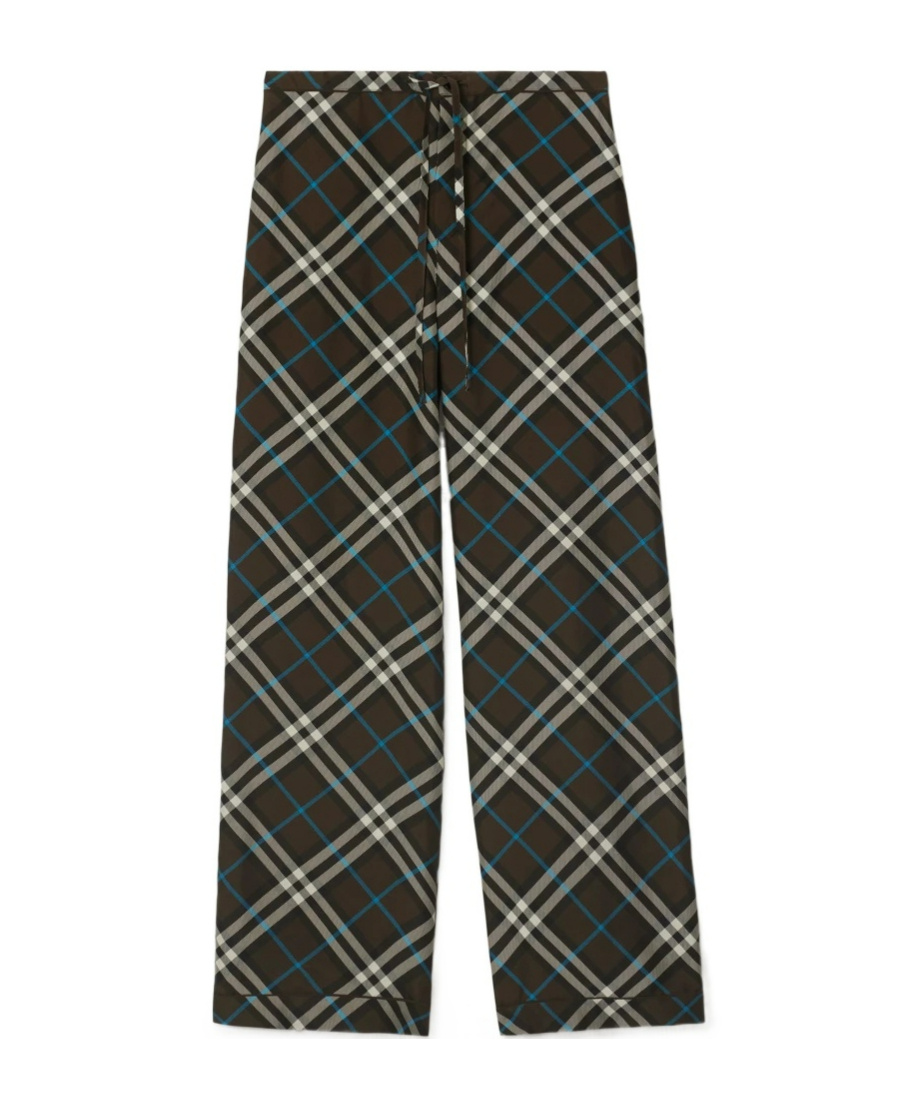 BURBERRY Burberry Straight-Leg Checked Drawstring Trousers